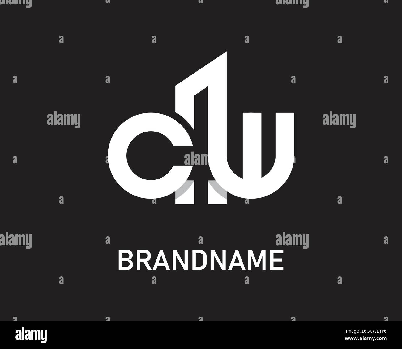 Cw minimal logo design Stock Vector Images - Alamy