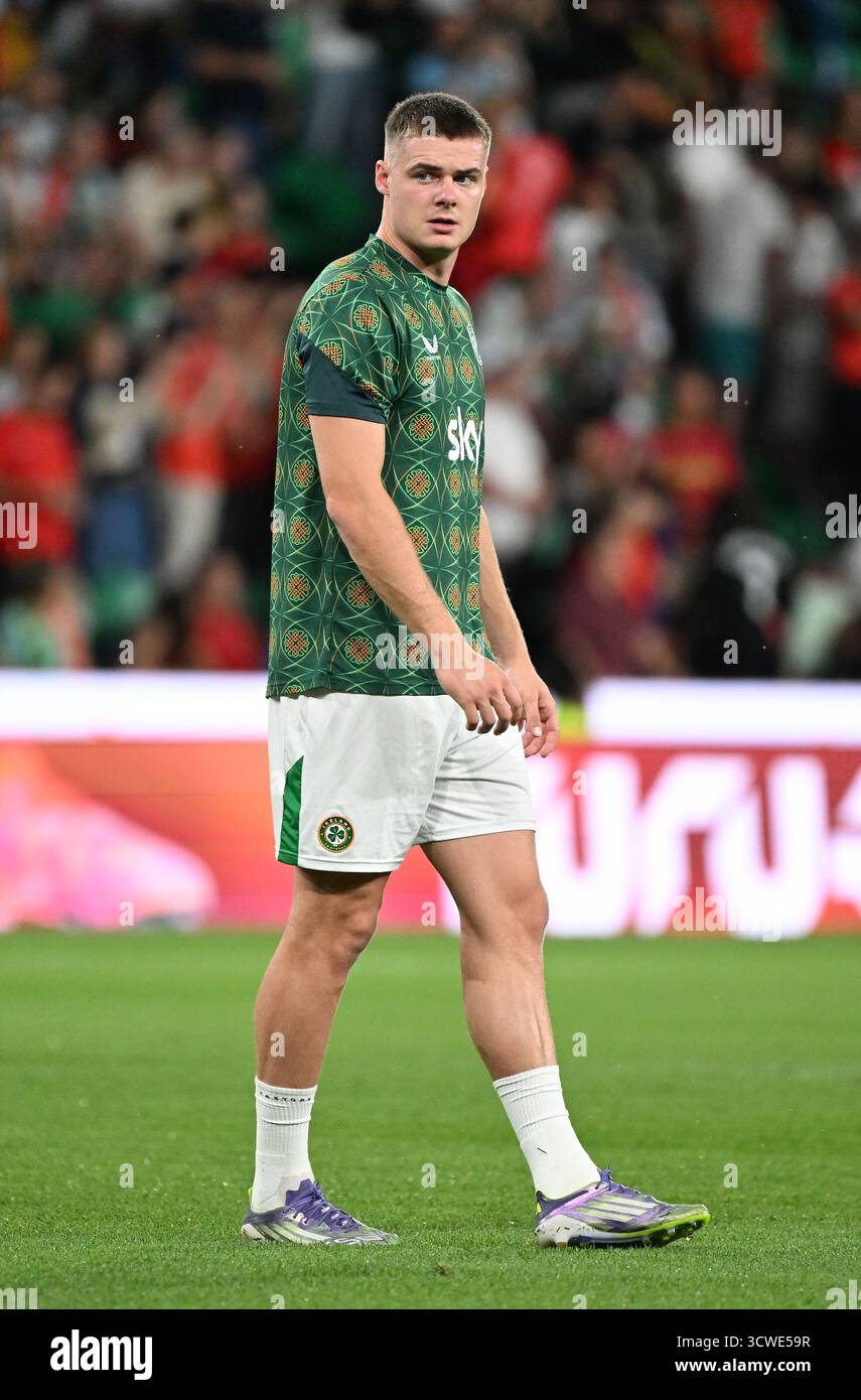Republic of Ireland's Evan Ferguson warming up prior to kick-off before ...