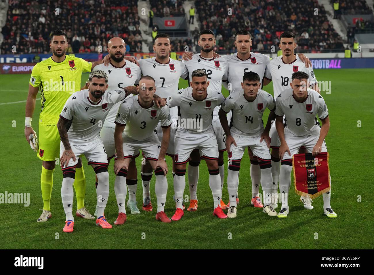Albania squad pose before the World Cup Group K qualifying soccer match ...