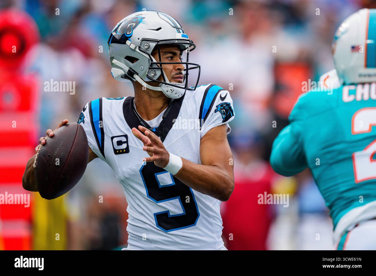 Carolina Panthers quarterback Bryce Young (9) plays during an NFL ...