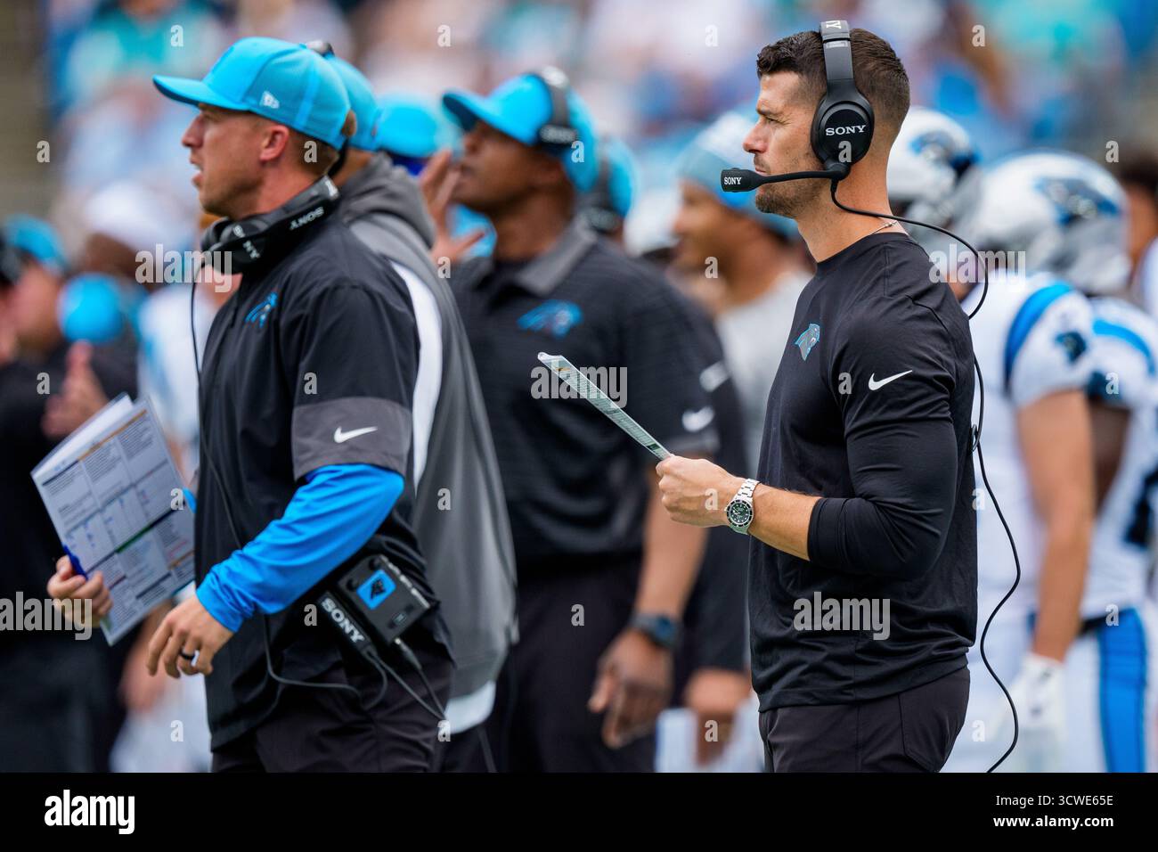 Carolina Panthers head coach Dave Canales looks on during an NFL ...