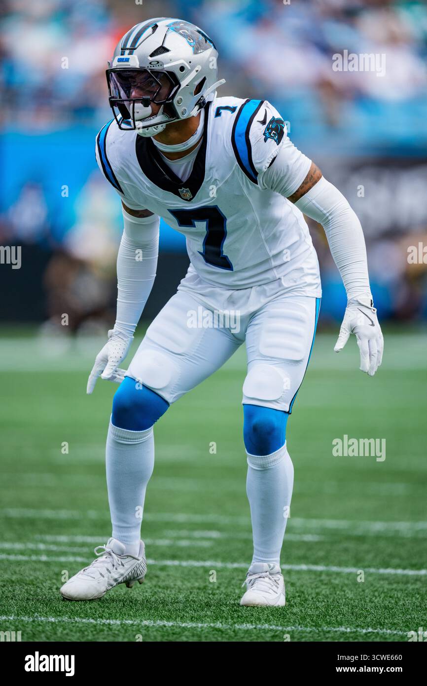 Carolina Panthers safety Tre'Von Moehrig (7) plays during an NFL ...