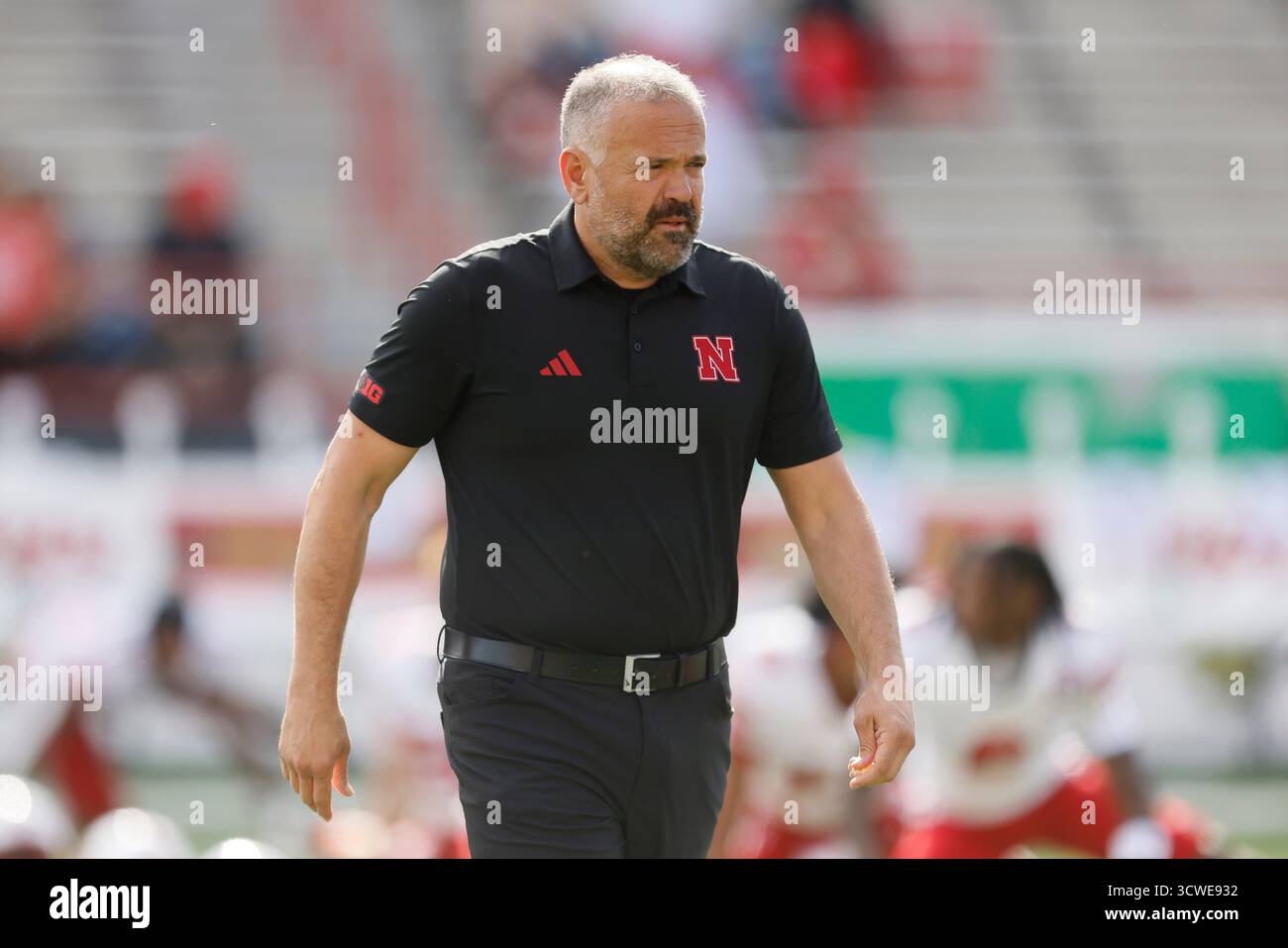Nebraska head coach Matt Rhule before an NCAA football game against ...