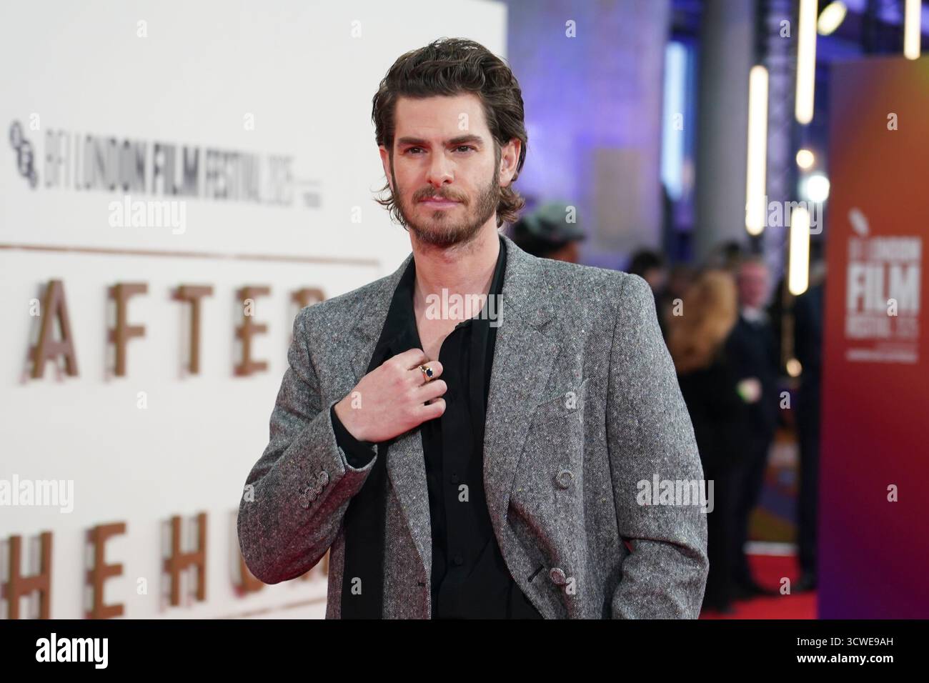 Andrew Garfield poses for photographers upon arrival at the premiere of ...