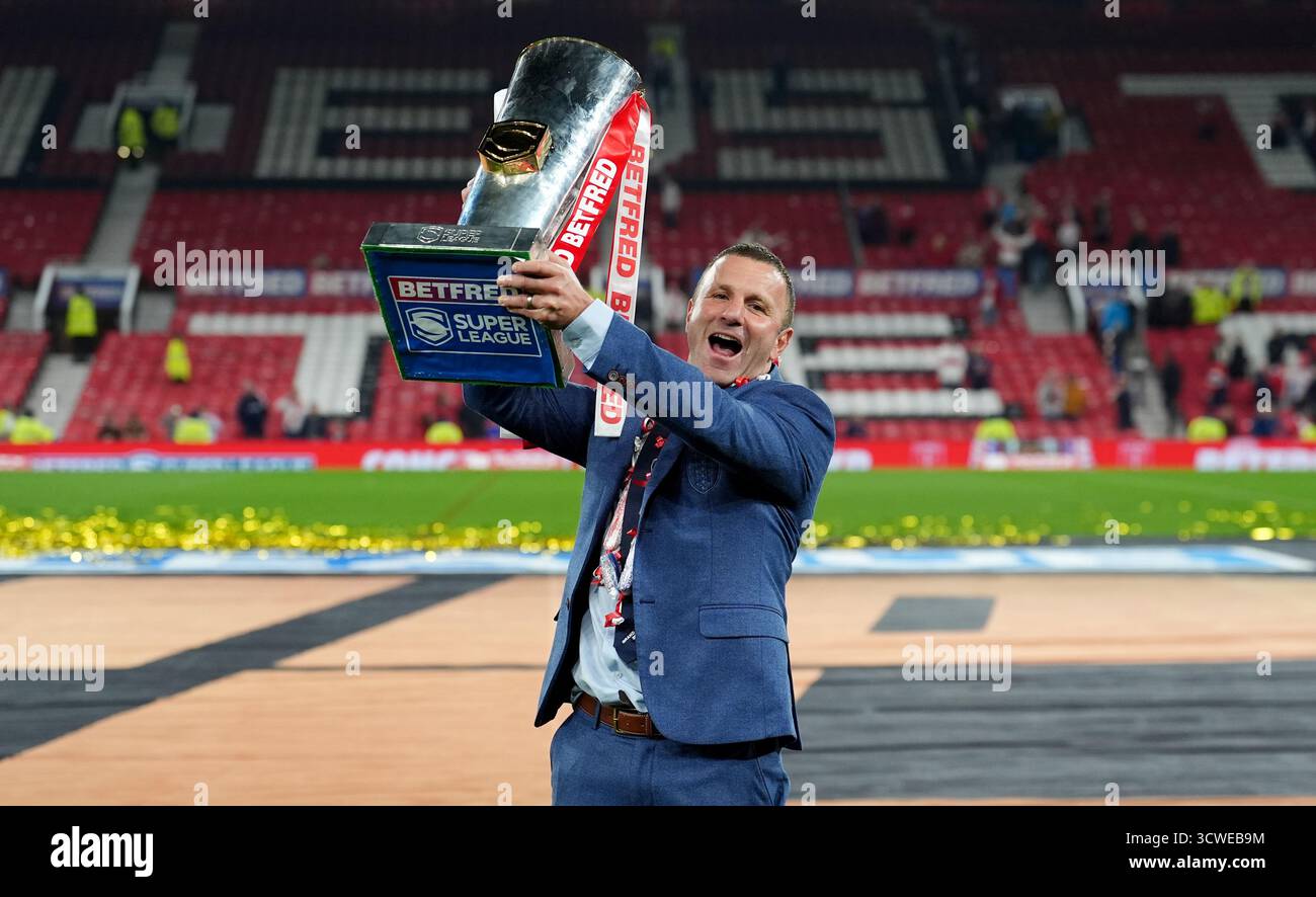 Hull KR head coach Willie Peters with the trophy as he celebrates after ...