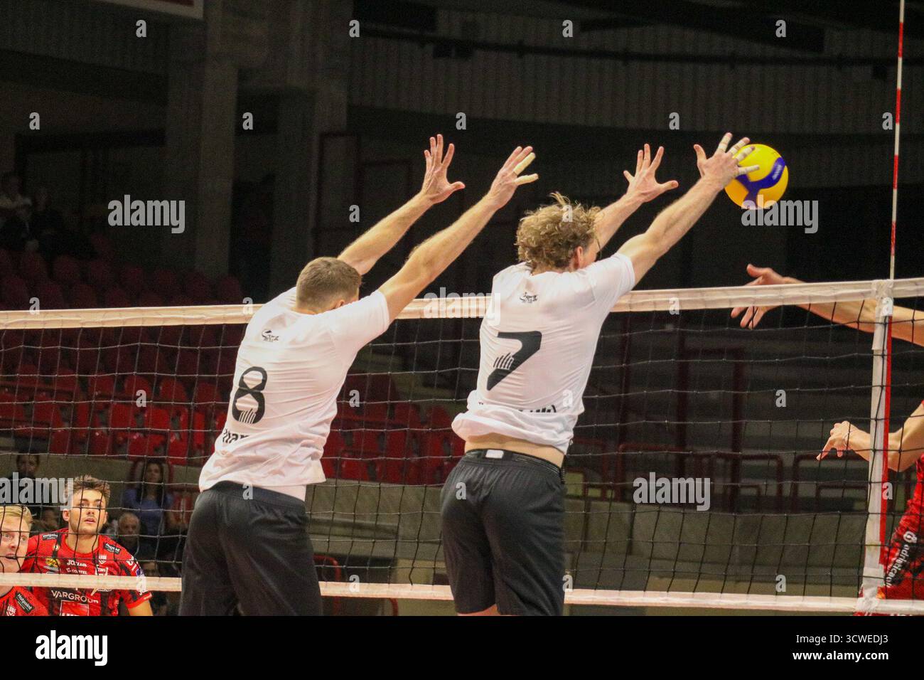 MONSTER BLOCK FERRE REGGERS AND NEMANJA MASULOVIC (POWERVOLLEY MILANO) during Jesi Volley Cup ...