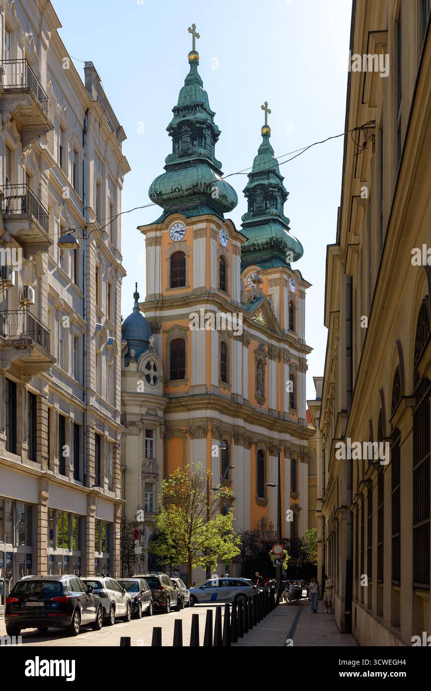 The baroque Roman Catholic University Church in District V in Budapest ...