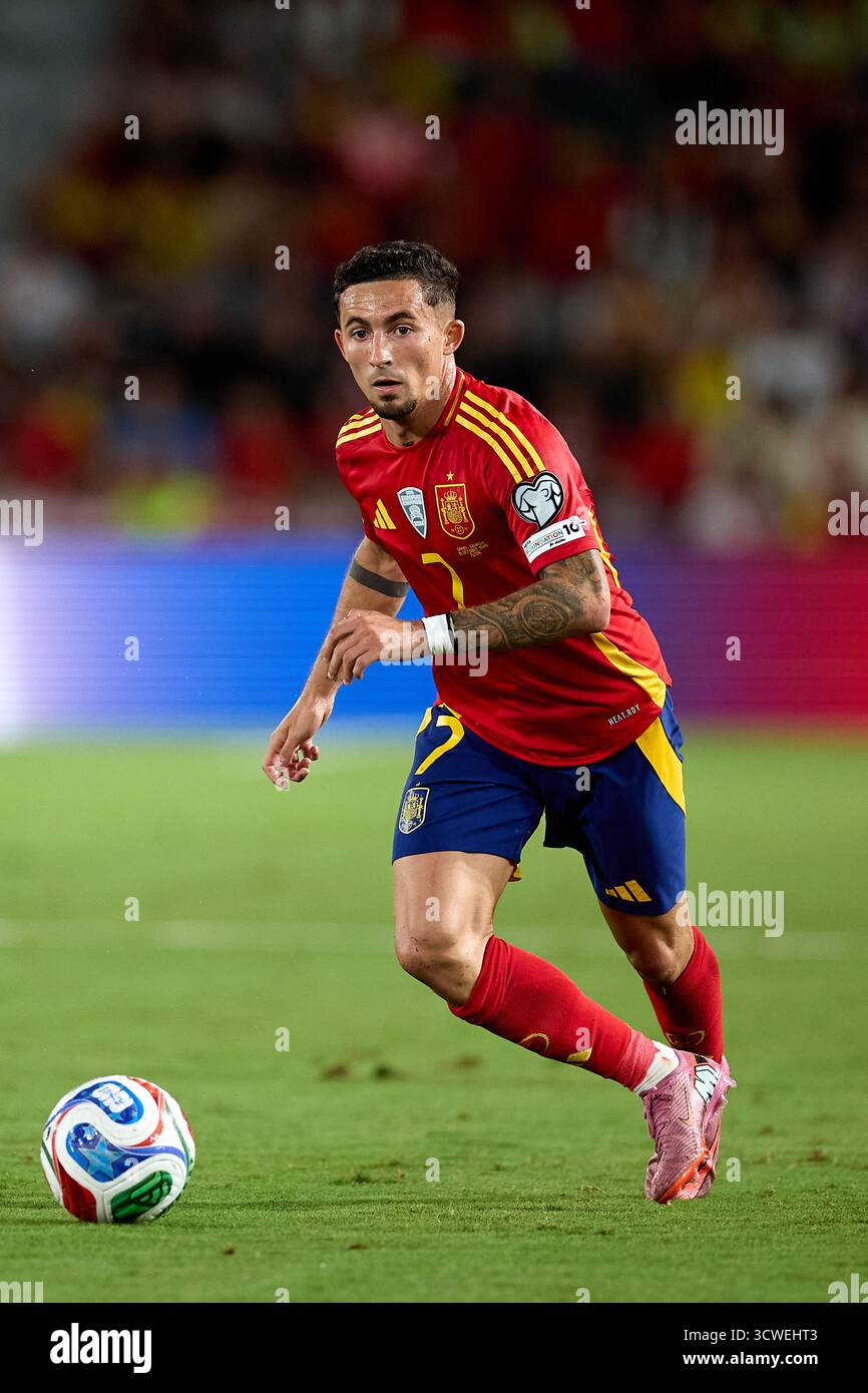 Yeremi Pino of Spain is seen in action during the FIFA World Cup 2026 ...