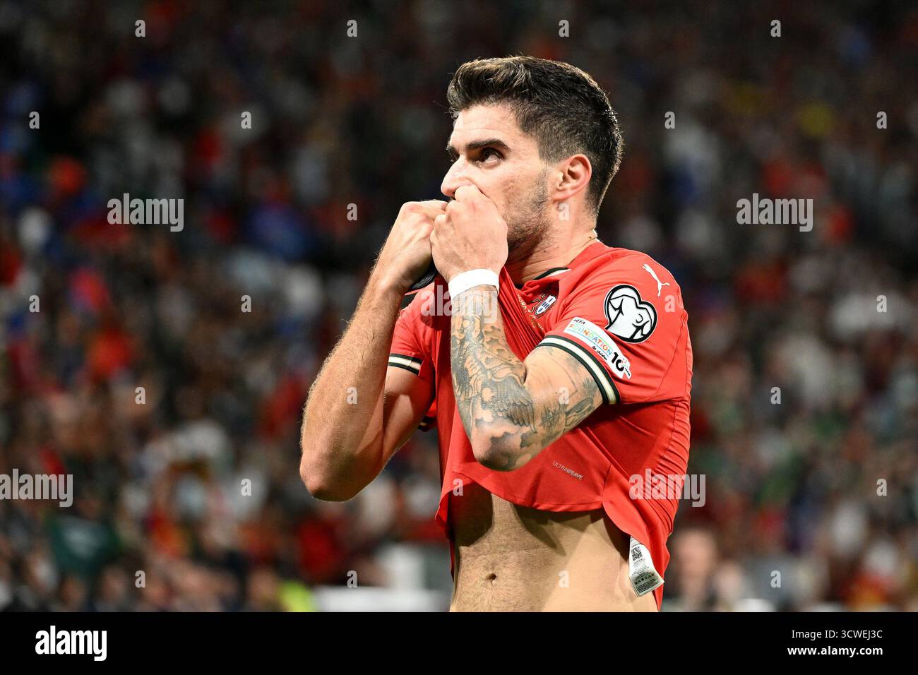Portugal's Ruben Neves celebrates scoring their side's first goal of ...