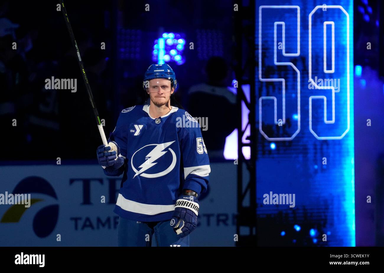 Tampa Bay Lightning center Jake Guentzel before an NHL hockey game ...