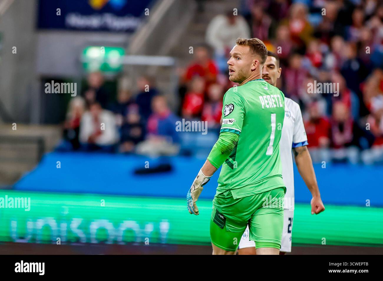 Oslo, Norway, 11th Oct 2025. Israel's goalkeeper Daniel Peretz in the ...
