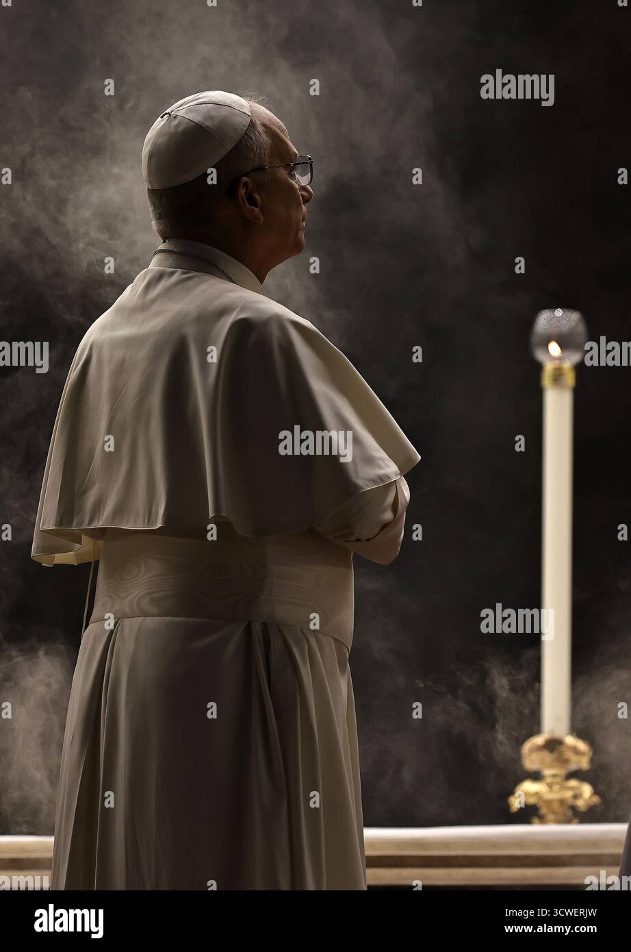 October 11, 2025. Vatican City - POPE LEO XIV during the Marian Vigil ...