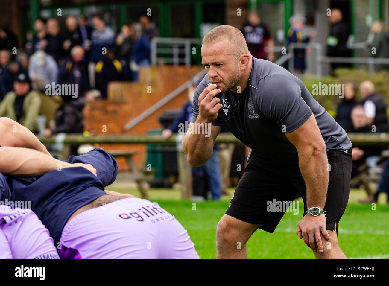 Hartpury, England, UK, 11 October 2025. Coach Tom Cruse during the pre ...