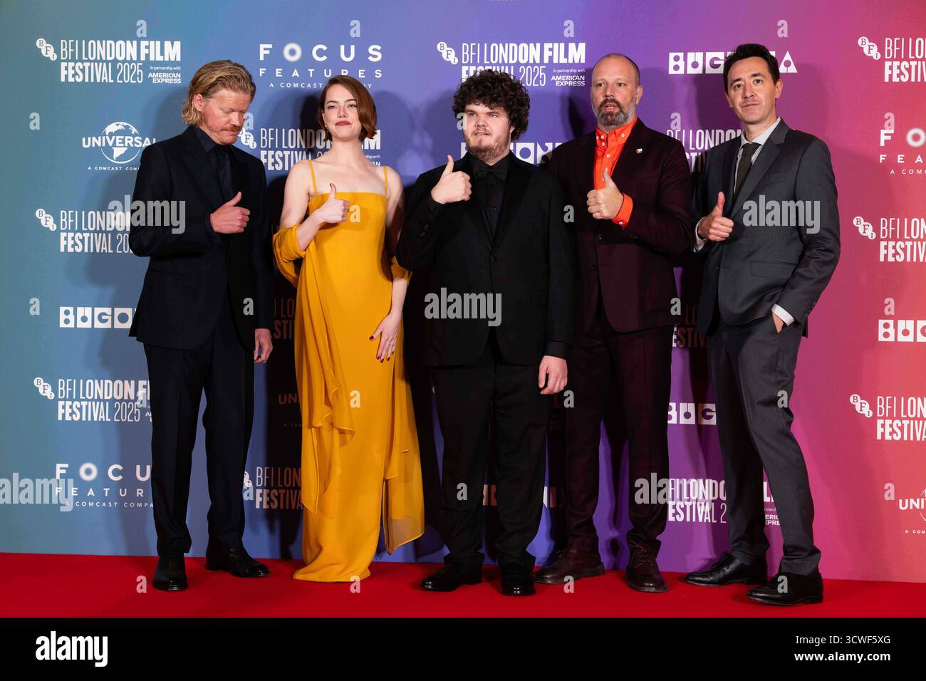 Jesse Plemons, from left, Emma Stone, Aidan Delbis, director Yorgos ...