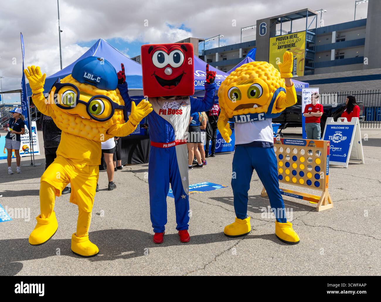 LAS VEGAS, NV - OCTOBER 11: Pit Boss poses with other mascots in the ...