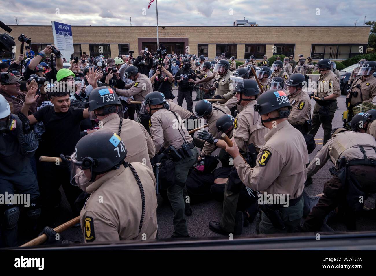 Illinois State Police move in to make detentions after declaring an ...