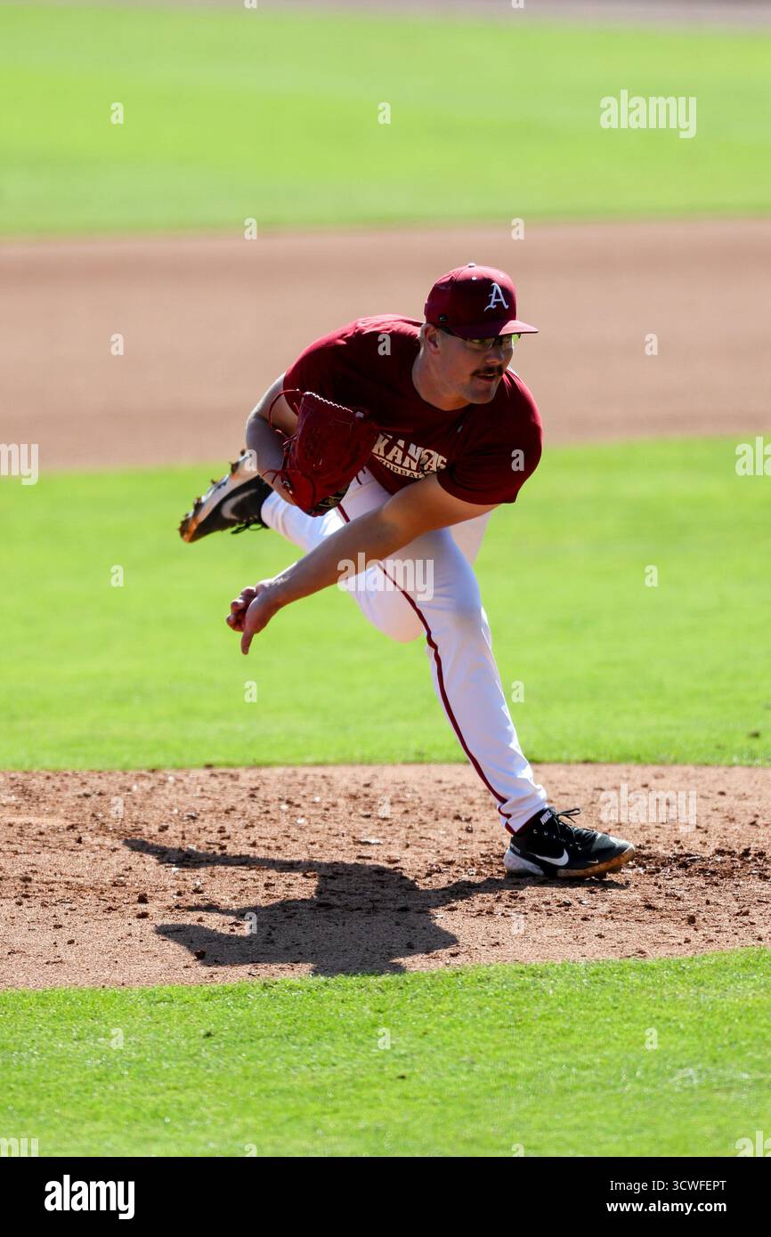 October 11 2025 Hogs Pitcher Ethan Mcelvain 33 Finishes Up His