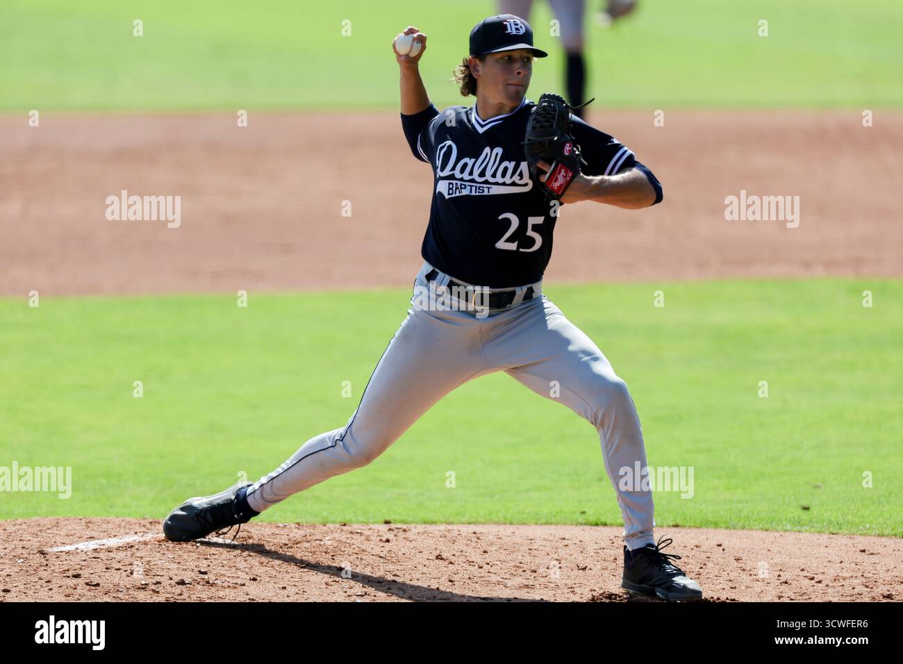 October 11, 2025: Jared Schaeffer (25) of Dallas Baptist prepares to ...