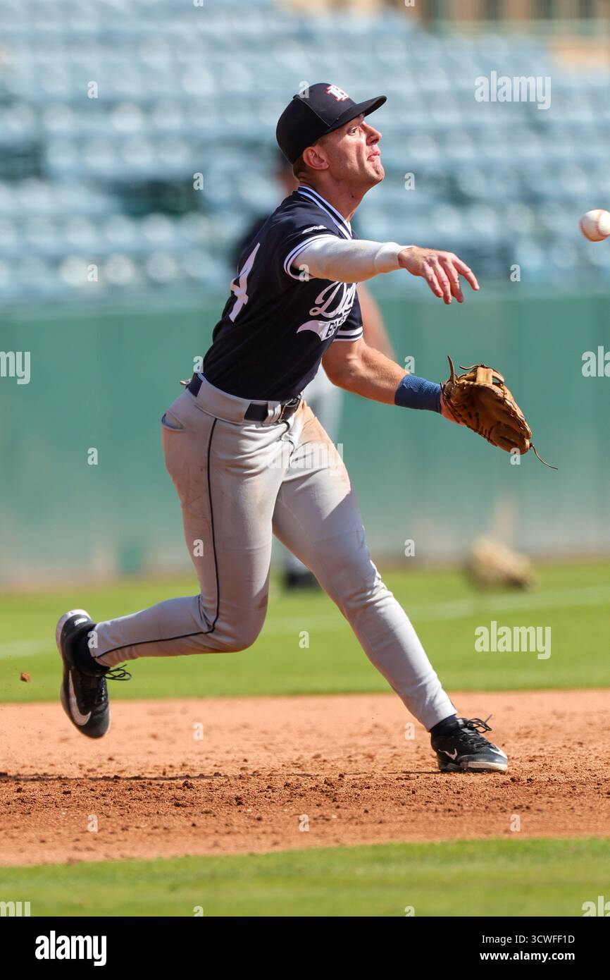 October 11, 2025: Urim Ibrahimi (24) flips the ball over to second base ...