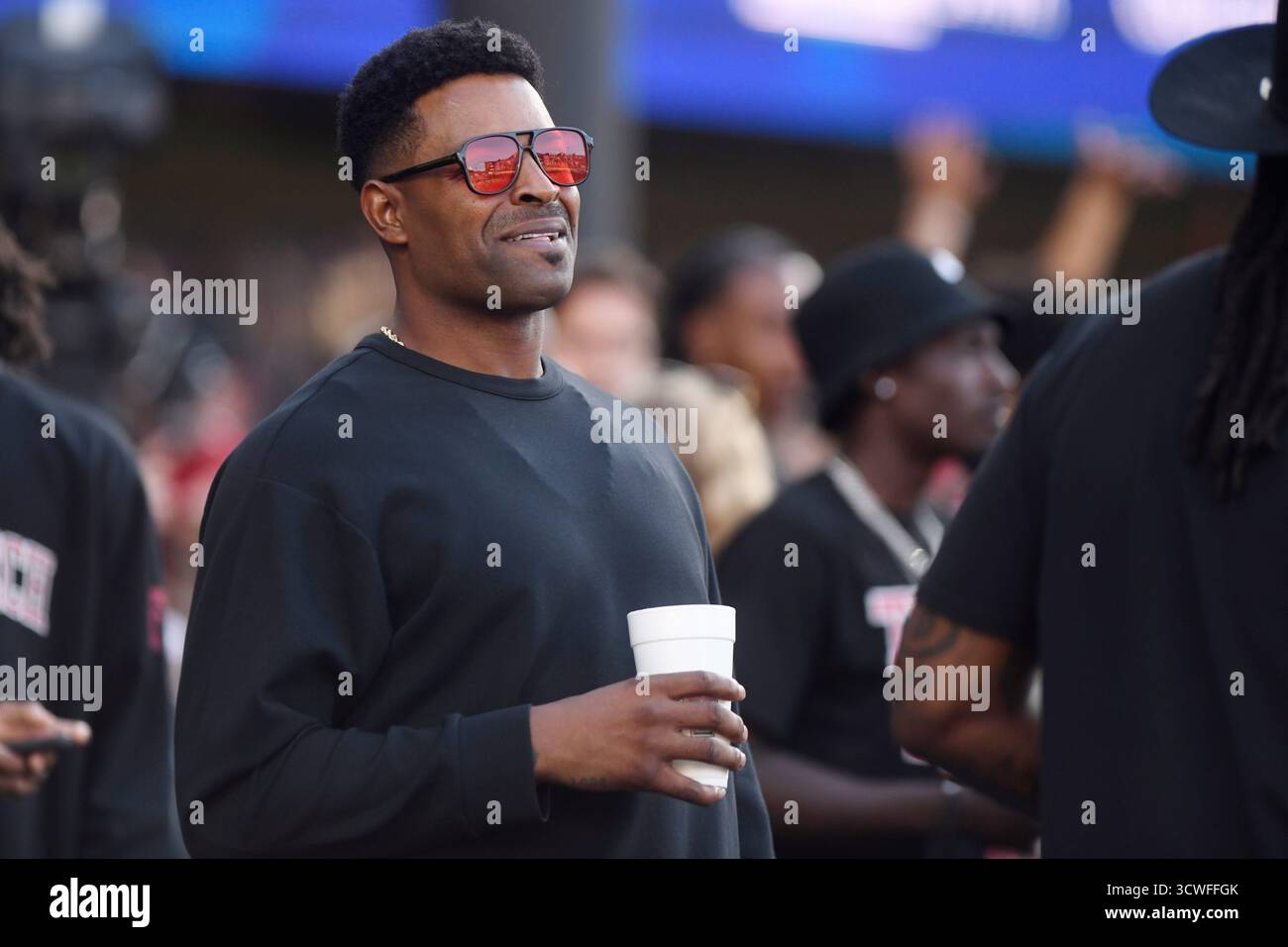 Former Texas Tech wide receiver Michael Crabtree attends the NCAA ...