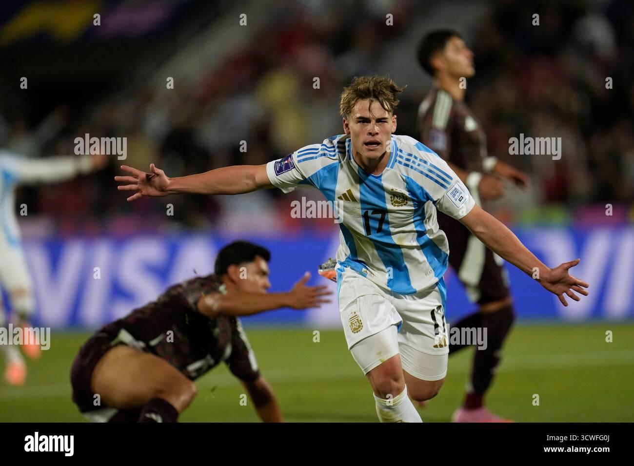 Argentina's Mateo Silvetti celebrates scoring his side's second goal ...
