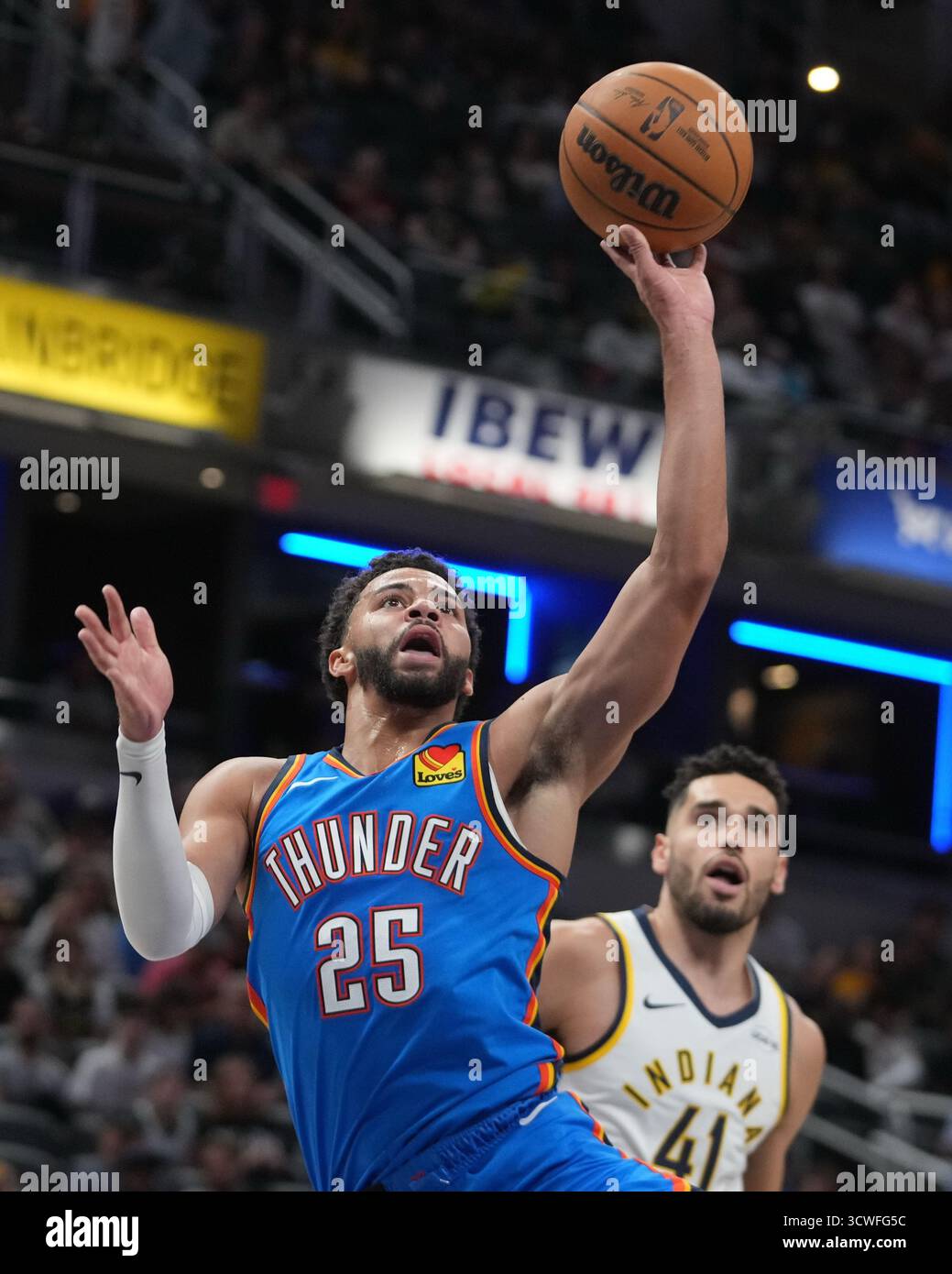 Oklahoma City Thunder's Ajay Mitchell puts up a shot during the first ...