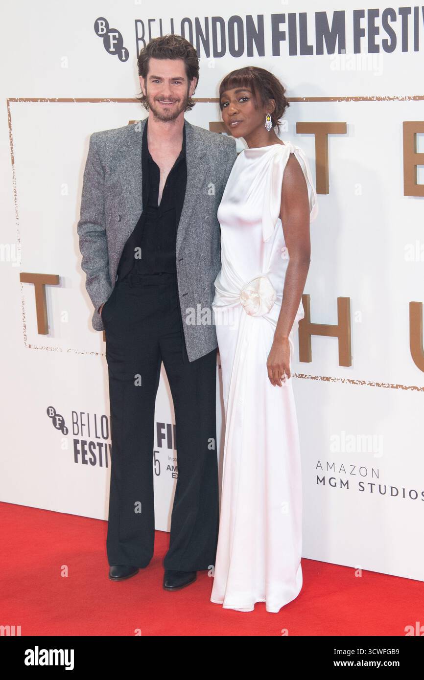 London, UK. 11 Oct, 2025. Pictured: Andrew Garfield and Ayo Edebiri ...