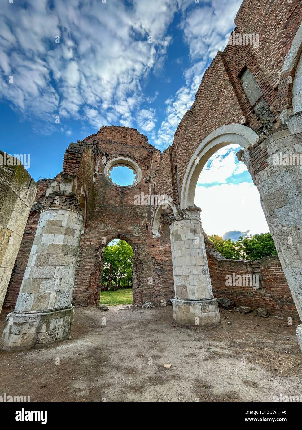 Ancient ruins of the Araca medieval Romanesque church near Novi Bečej ...