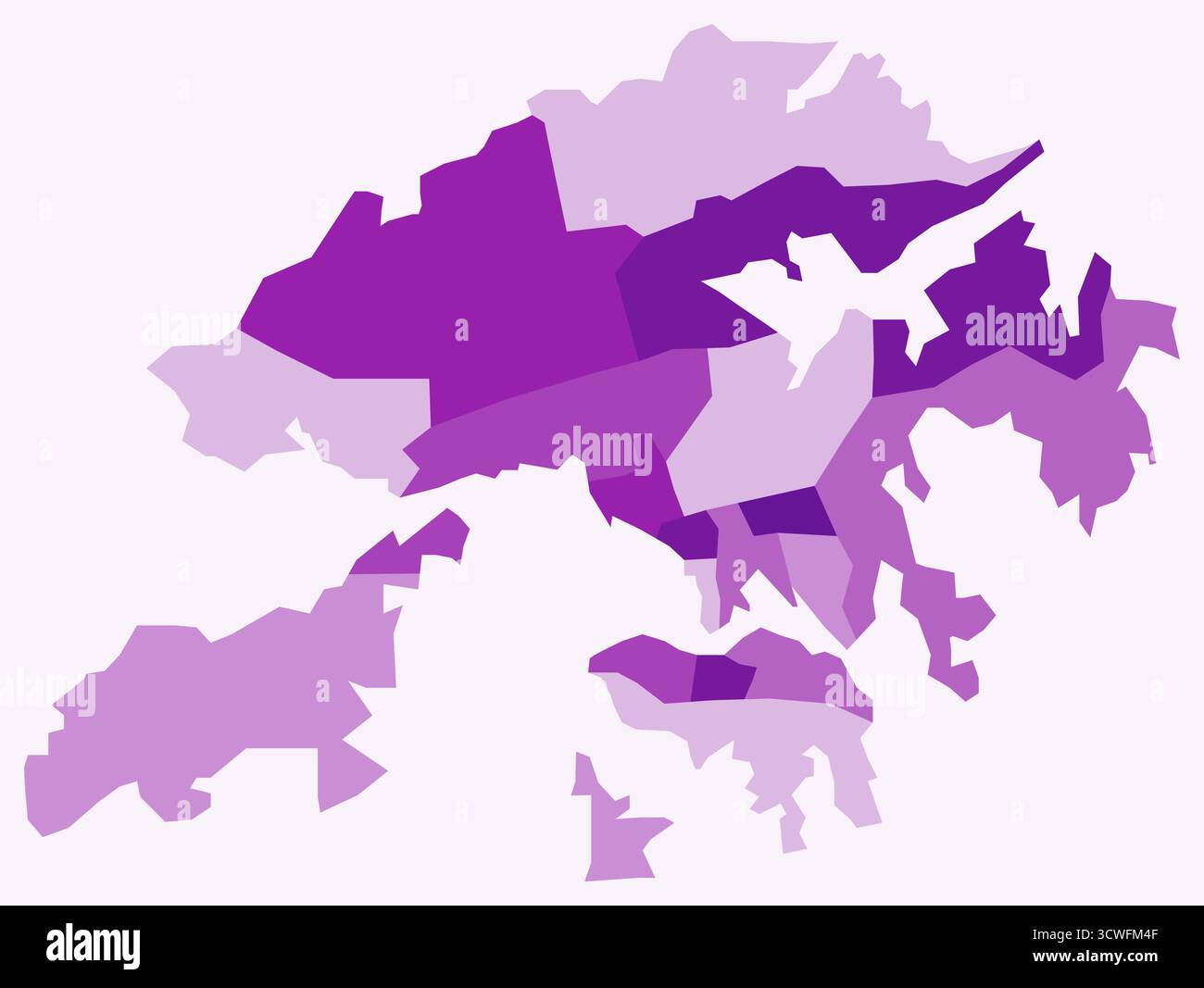 Map of Hong Kong with regions. Just a simple country border map with ...