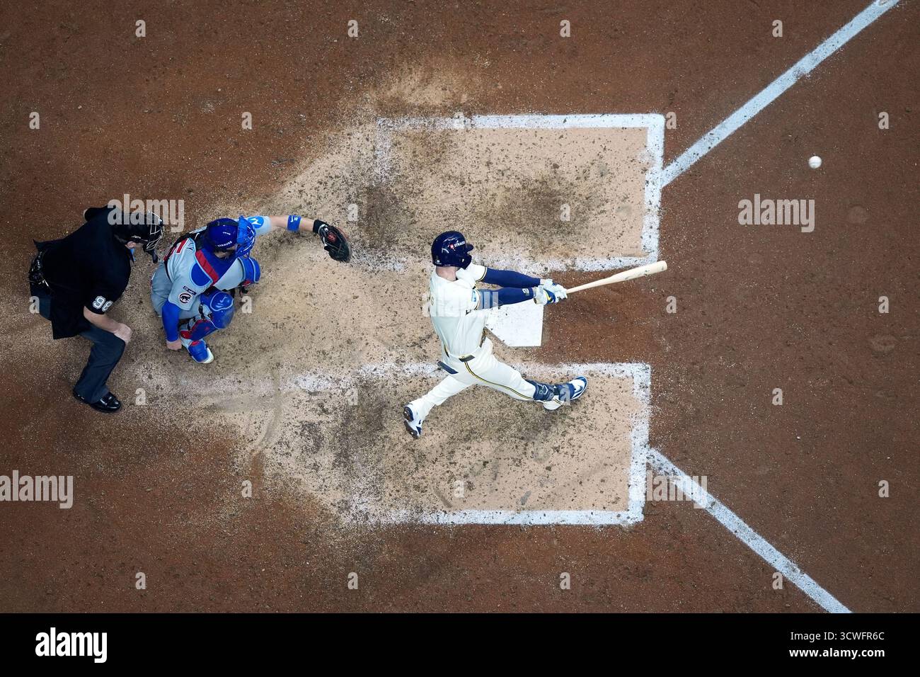 Milwaukee Brewers' Brice Turang hits home run during the seventh inning ...