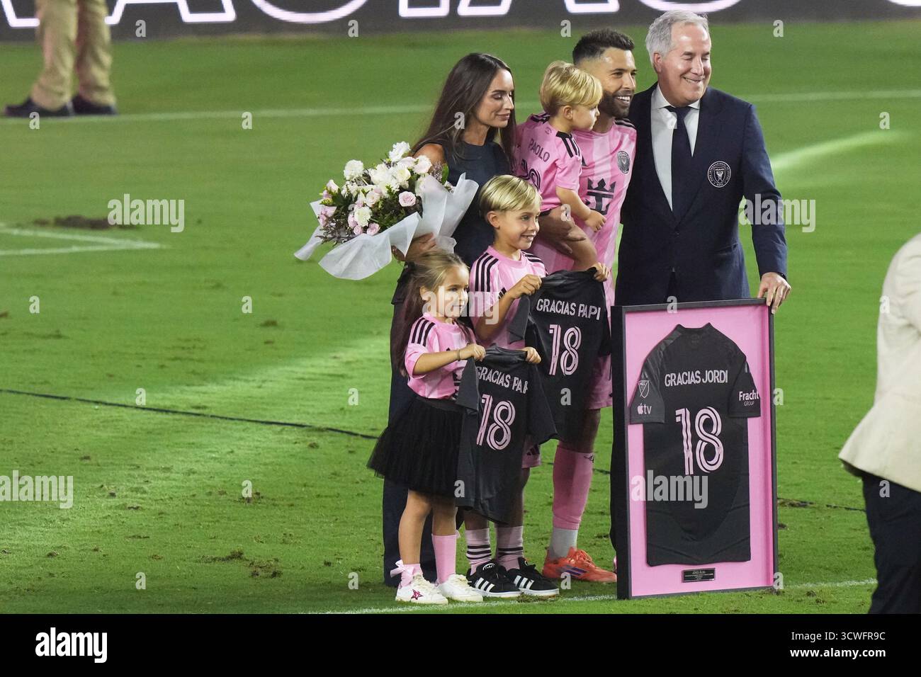 Inter Miami defender Jordi Alba, second from right, who has announced ...