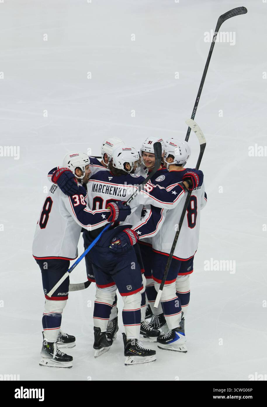 Columbus Blue Jackets celebrate Columbus Blue Jackets center Boone ...