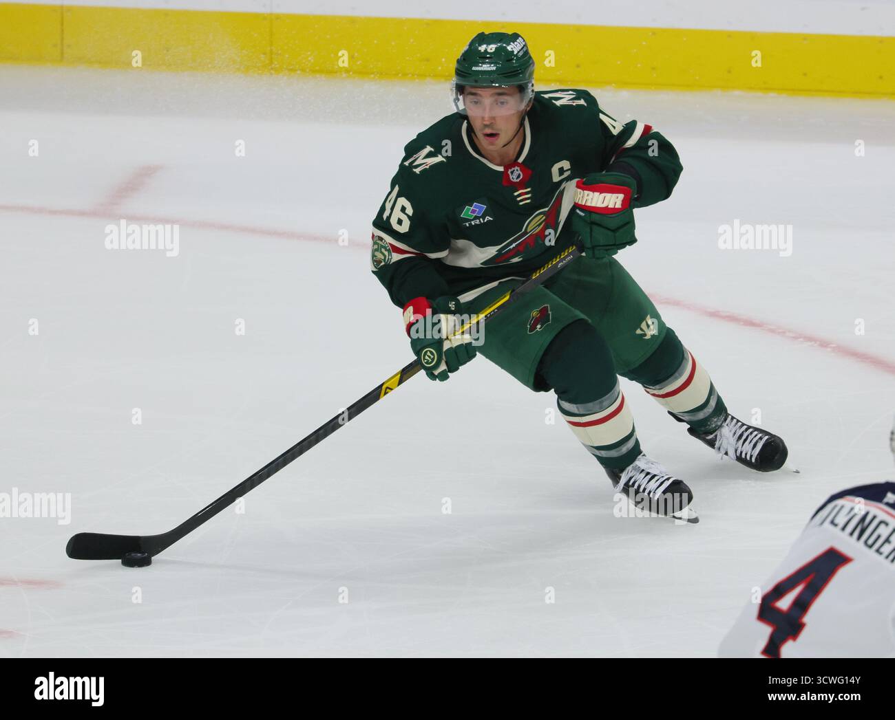 Minnesota Wild defenseman Jared Spurgeon (46) skates with the puck ...