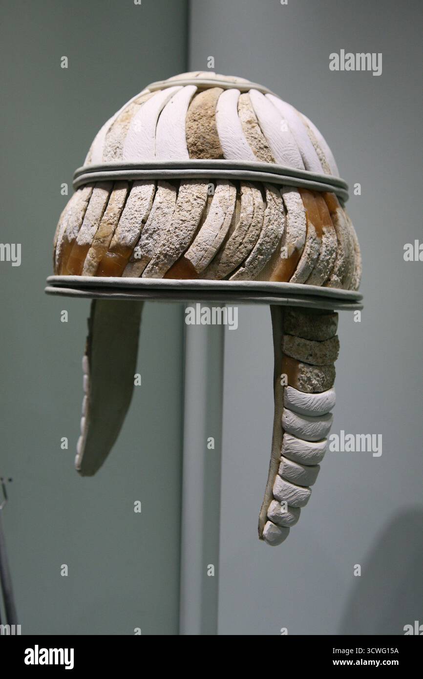 Cretan boar's tusk helmet with cheek guards.1450-1300BC Artefact ...