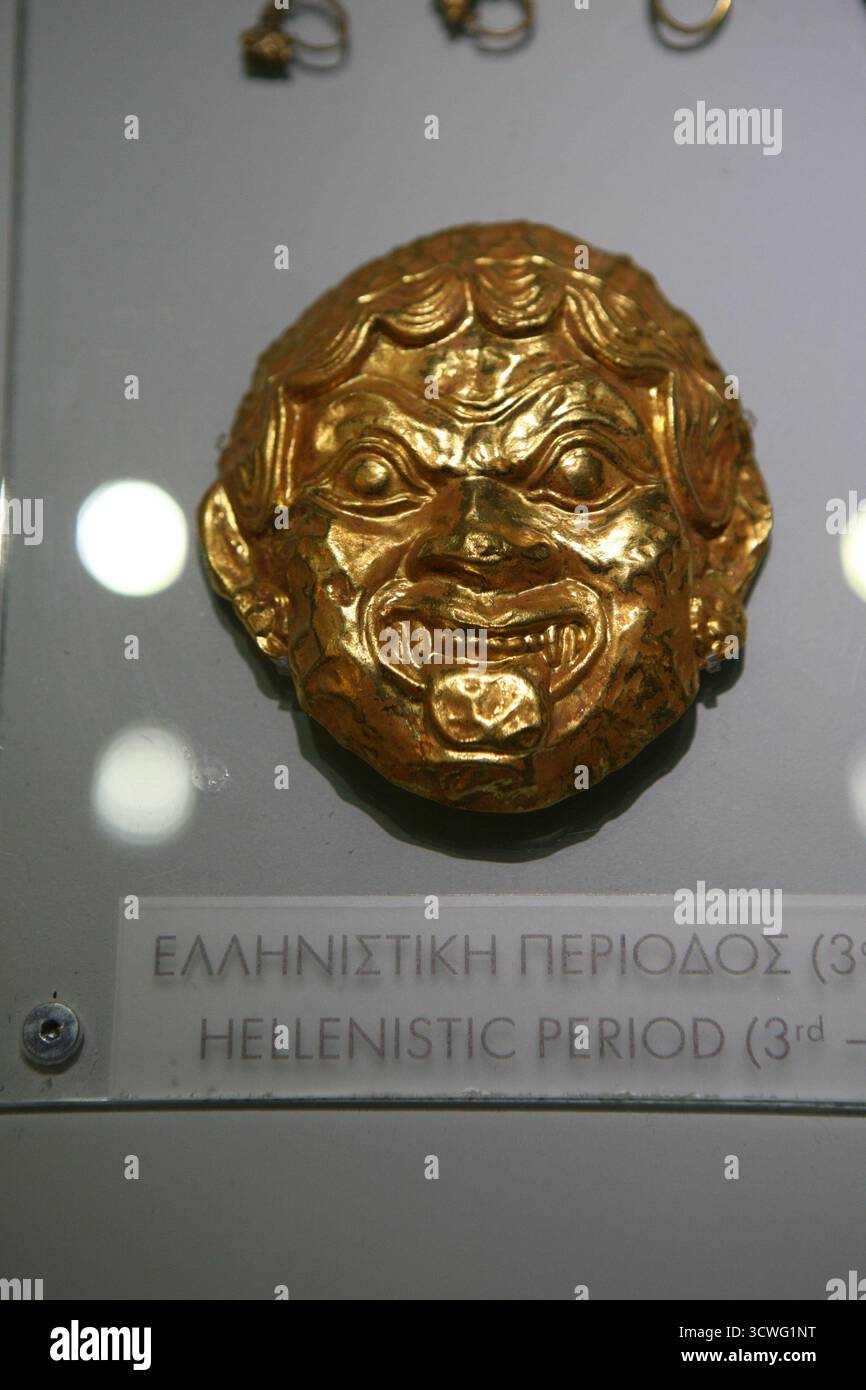 Gorgon head of Medusa 3C-1C BC Exhibit seen in the Heraklion ...