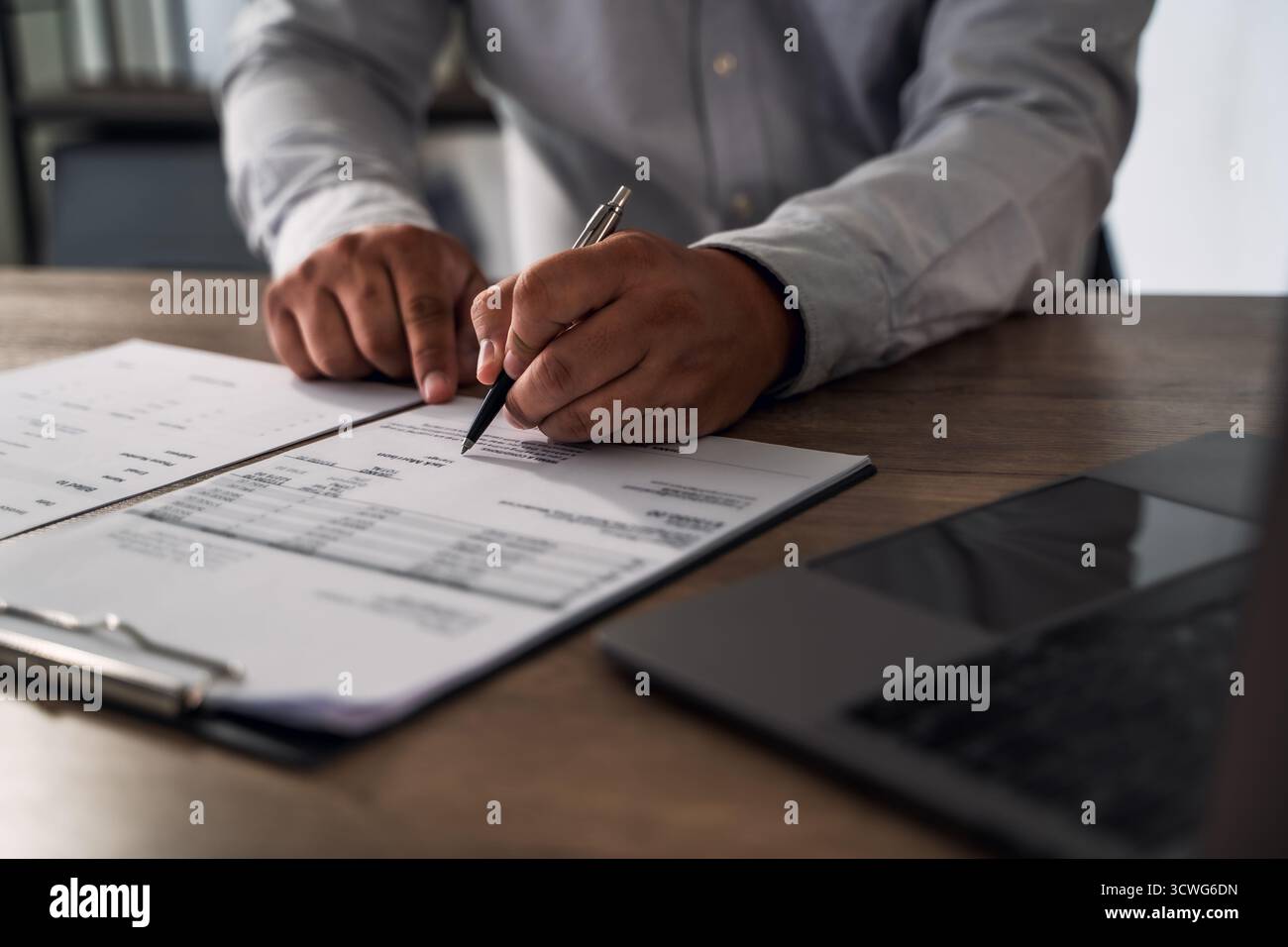 Hands Signing Contract Business Finance Accounting Audit Document ...