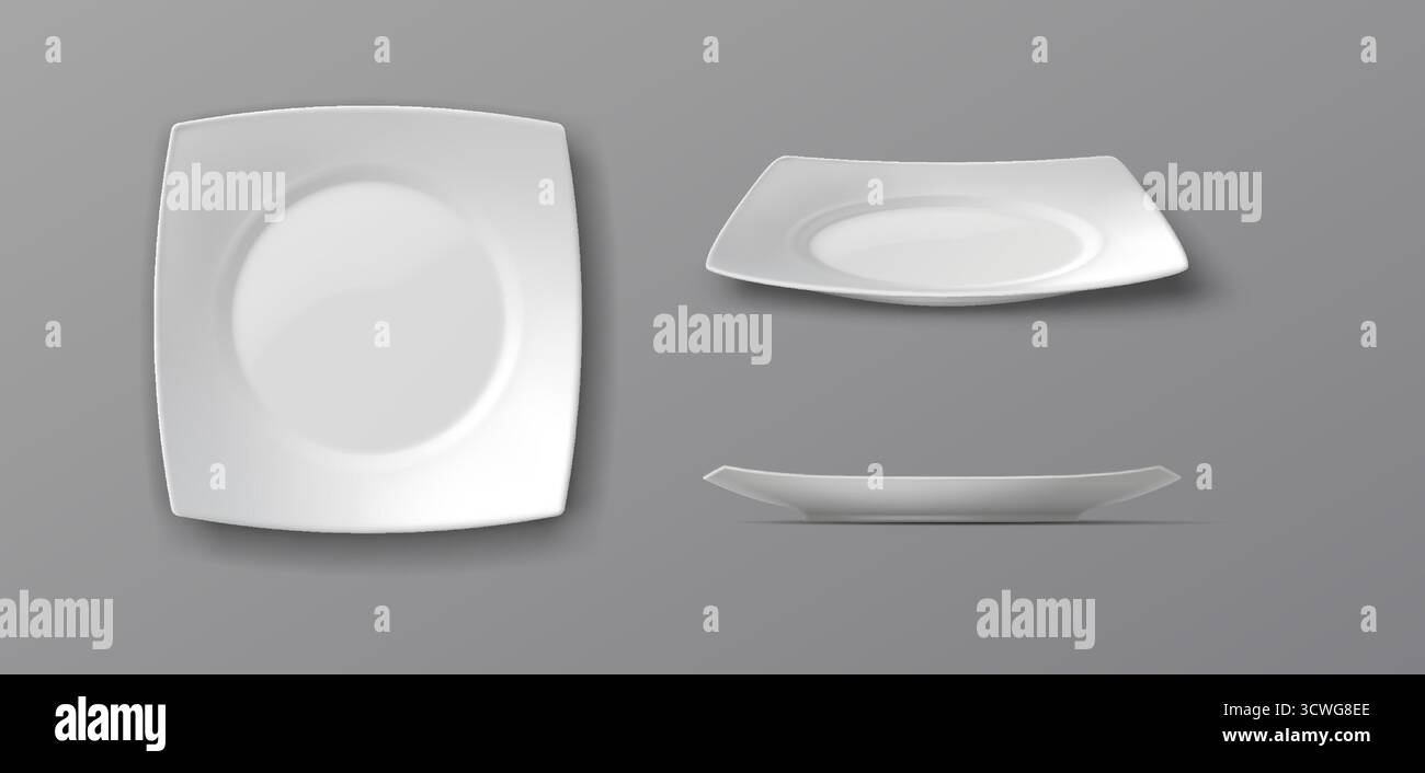 Three elegant plates gourmet Stock Vector Images - Alamy