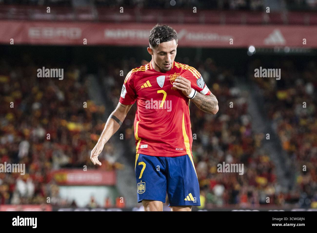 Yeremy Pino of Spain celebrates his goal 1-0 during the FIFA World Cup ...