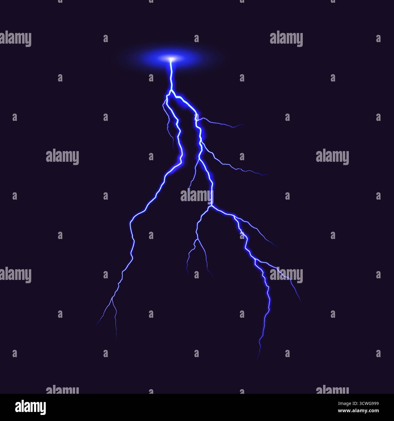 Illustration of a vibrant electric blue lightning bolt. It illuminates ...