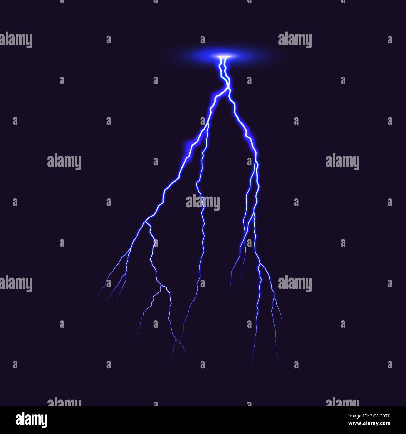 Vivid illustration of a bright blue lightning bolt cutting through a ...
