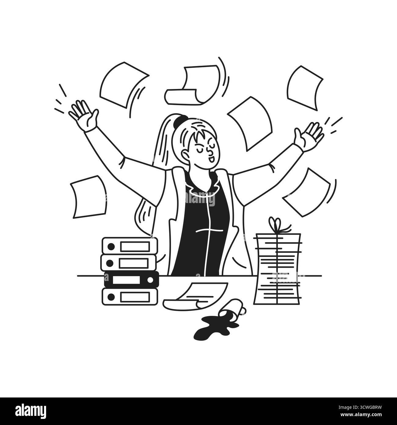 Animated illustration stack papers in hi-res stock photography and ...