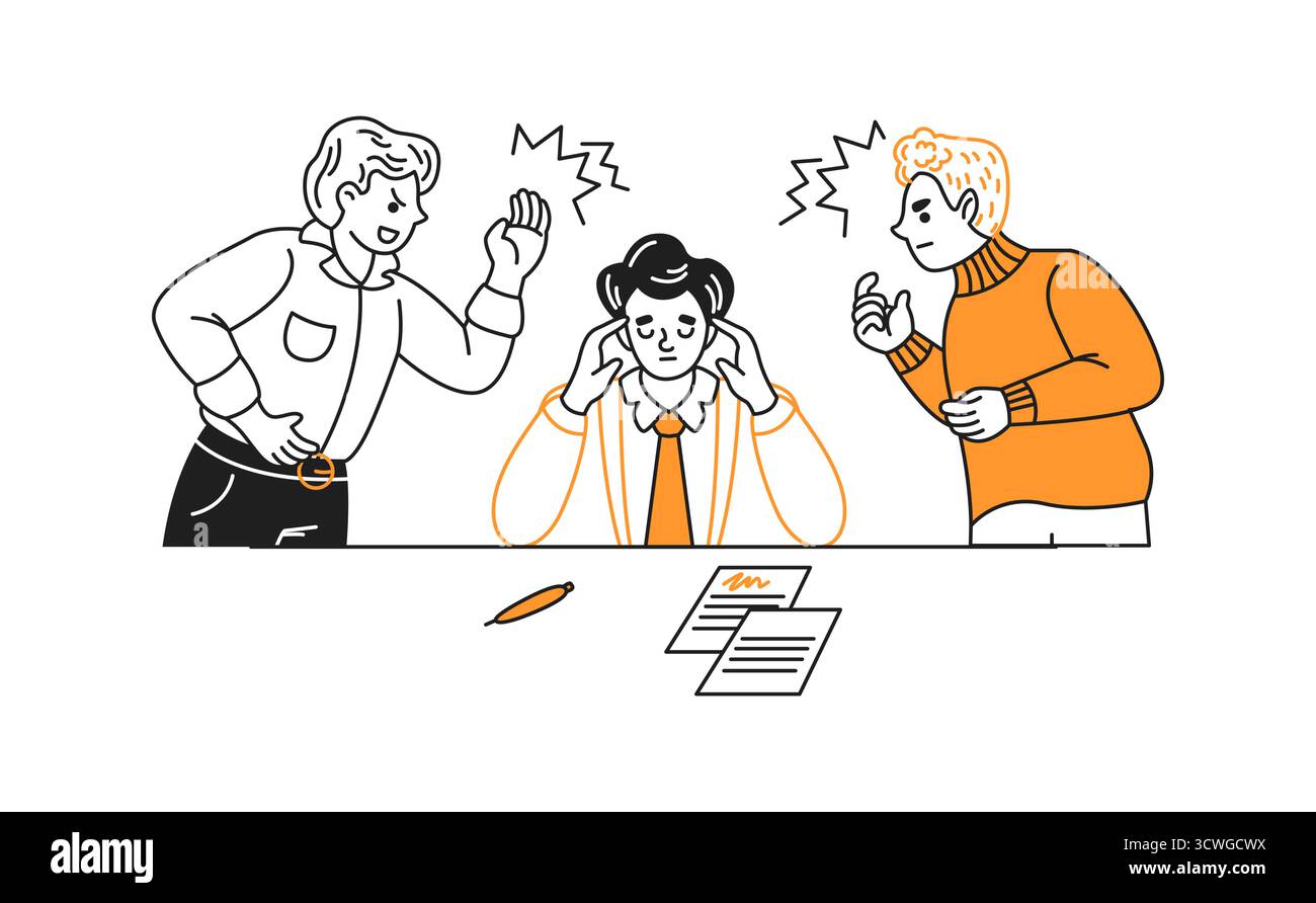 Three coworkers in office meeting Stock Vector Images - Alamy