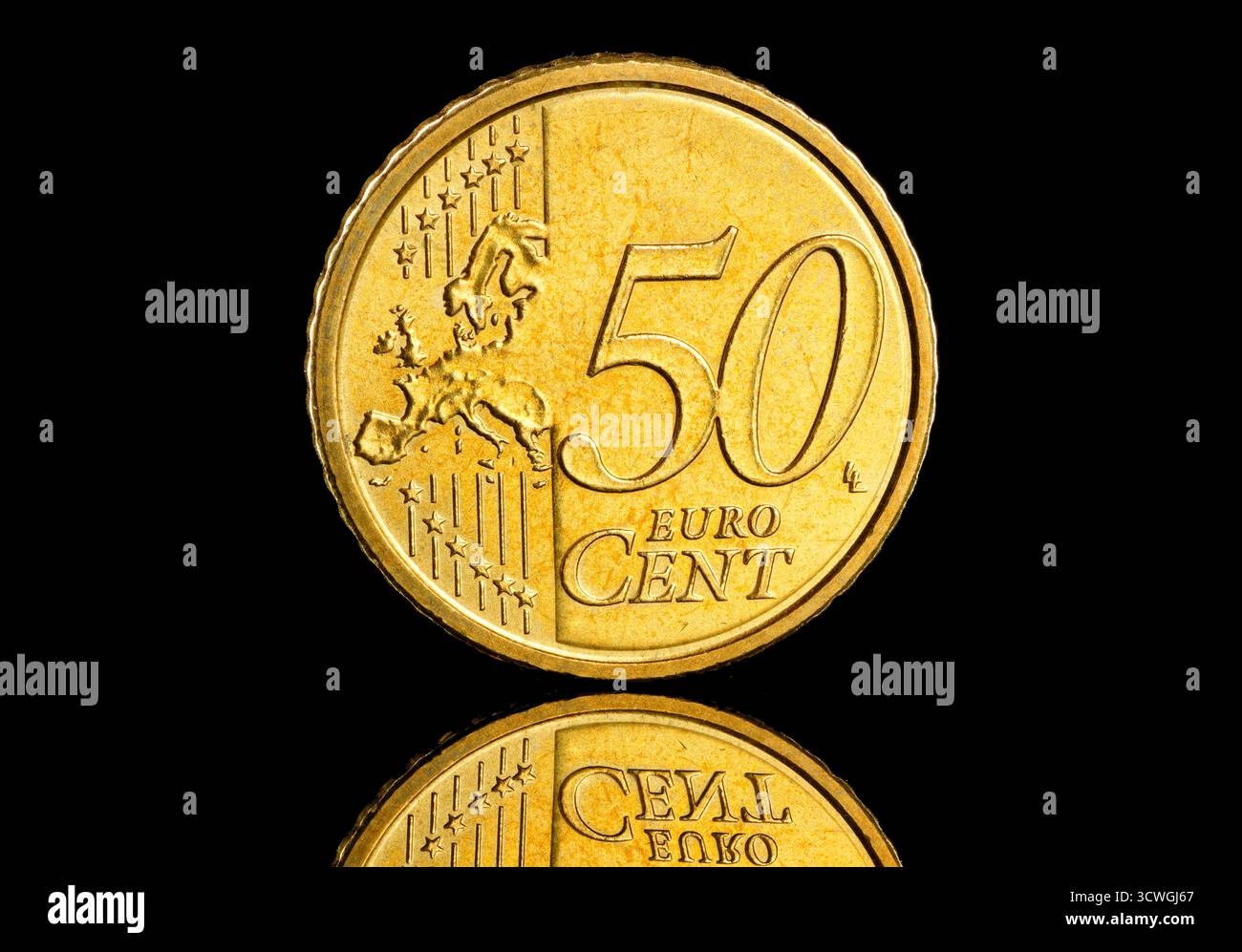 The common obverse side of a 50 Euro Cent coin Stock Photo - Alamy
