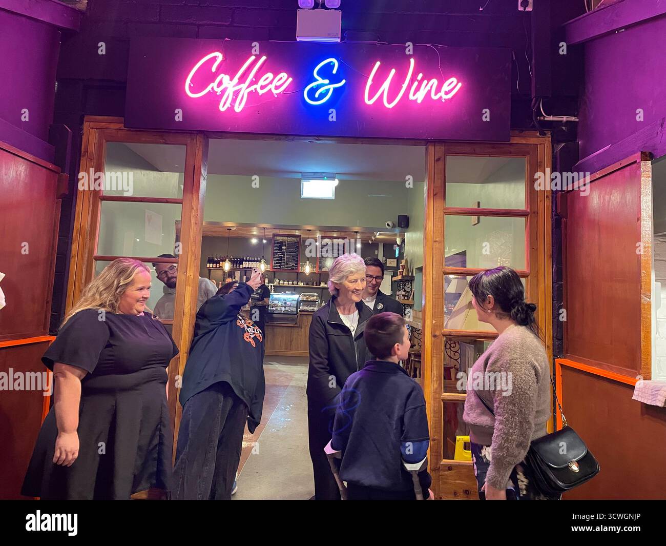 Presidential candidate Catherine Connolly speaks to people at Priory ...