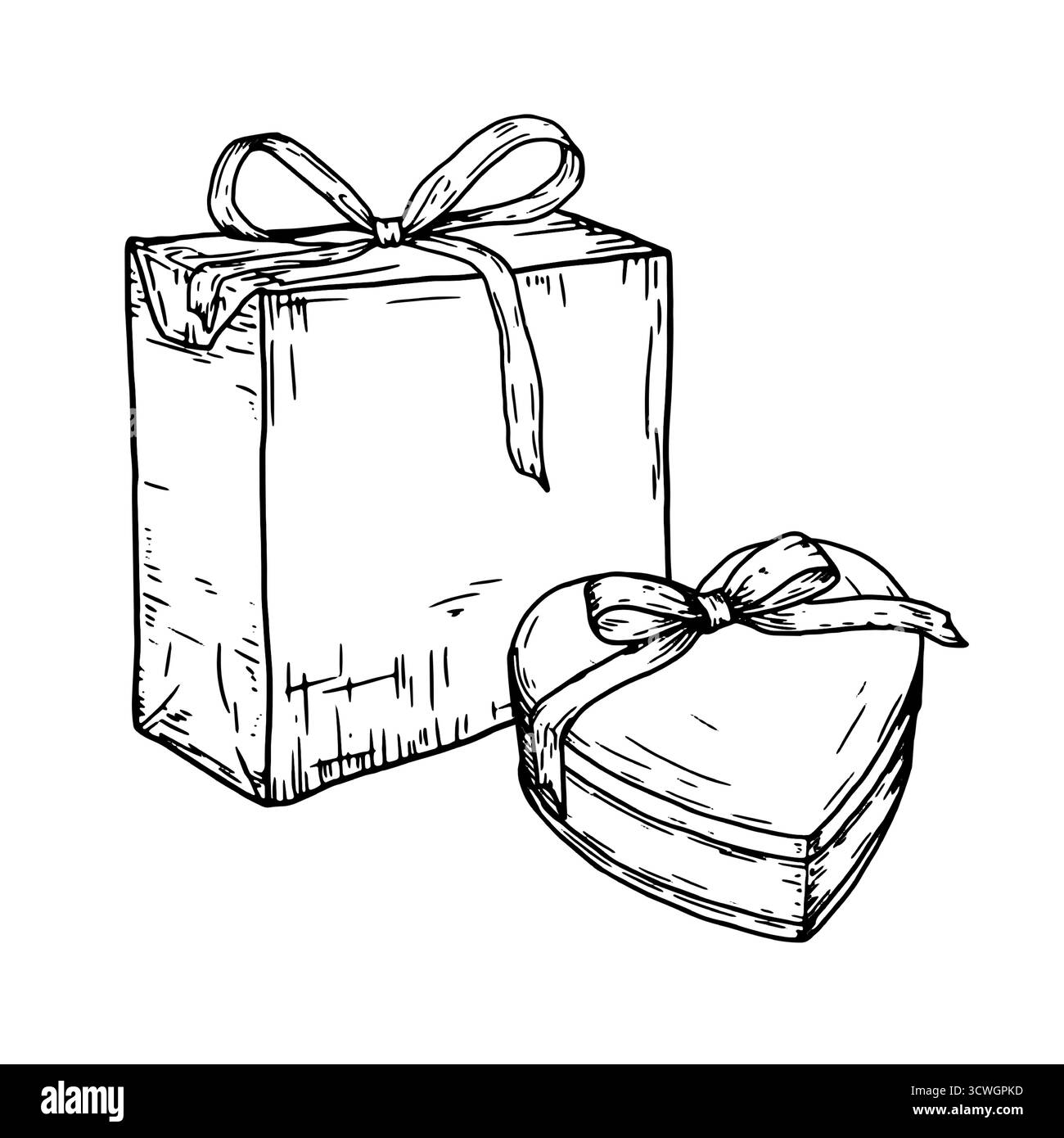 Heart shape box vector vectors Black and White Stock Photos & Images ...