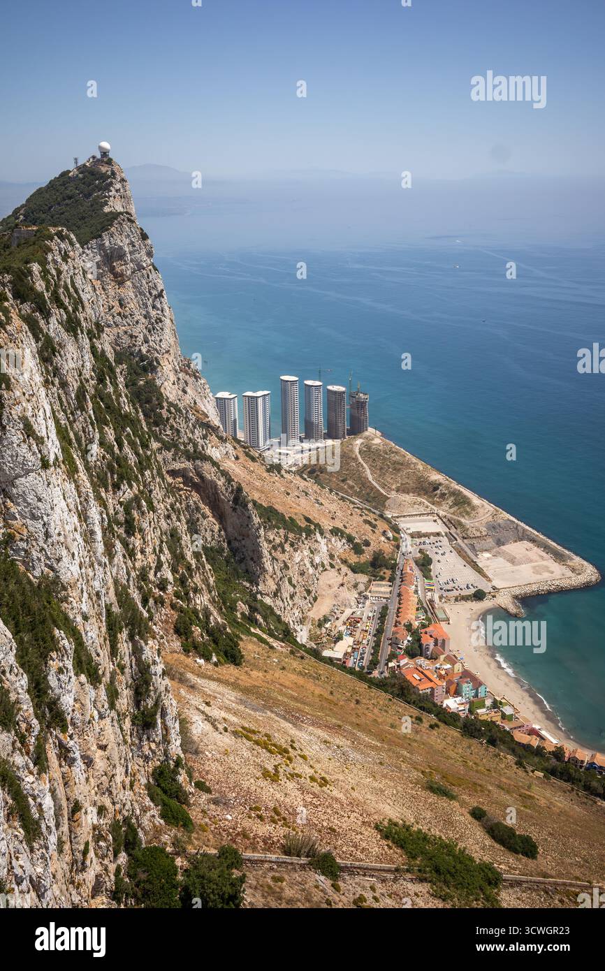 Vertical Landscape of Rock of Gibraltar in Southern Europe. Big Stone ...