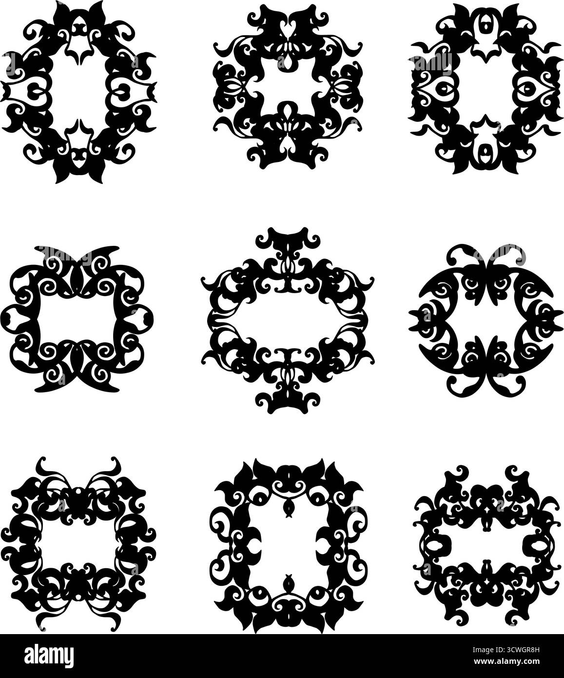 Arabesque frames Black and White Stock Photos & Images - Alamy