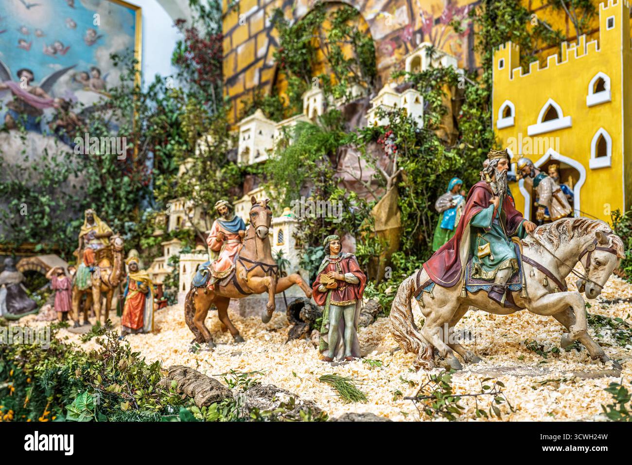 In the nativity scene at S. Martin church, the Three Wise Men ride on ...