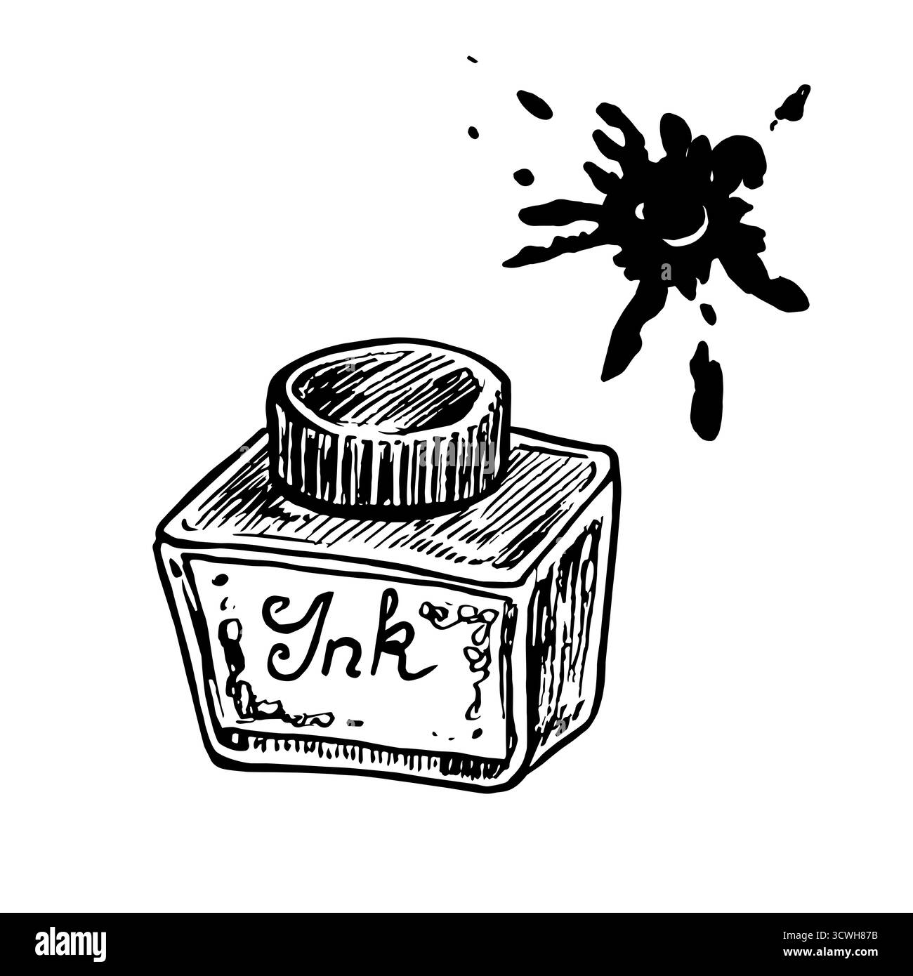 Liquid bottle black doodle Cut Out Stock Images & Pictures - Alamy