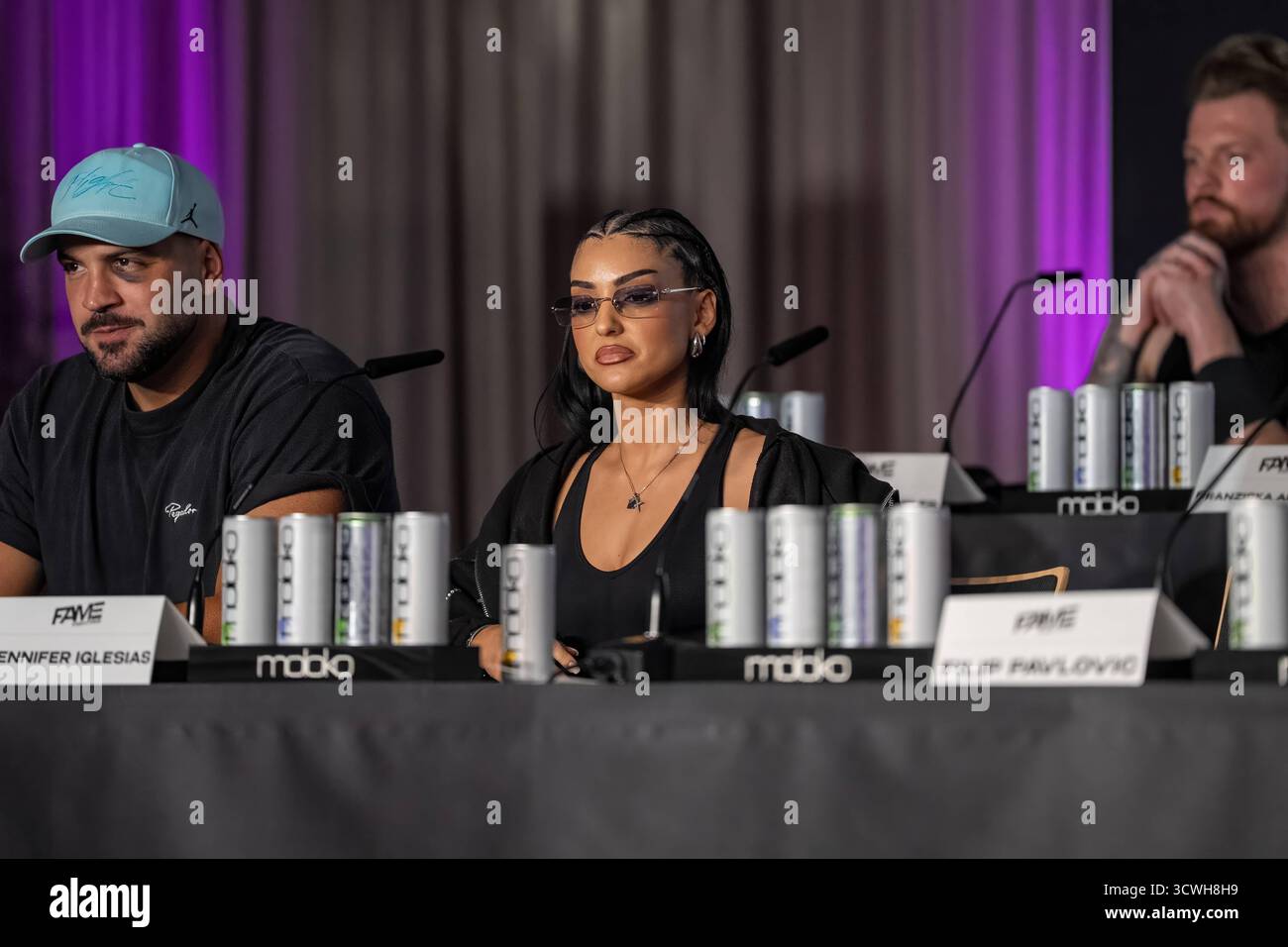 Pressekonferenz Fame Fighting 2025. Jennifer Iglesias auf der ...
